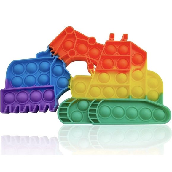 Toys | Push Pop Bubble Sensory Popper Fidget Toy Multicolor Bulldozer ...
